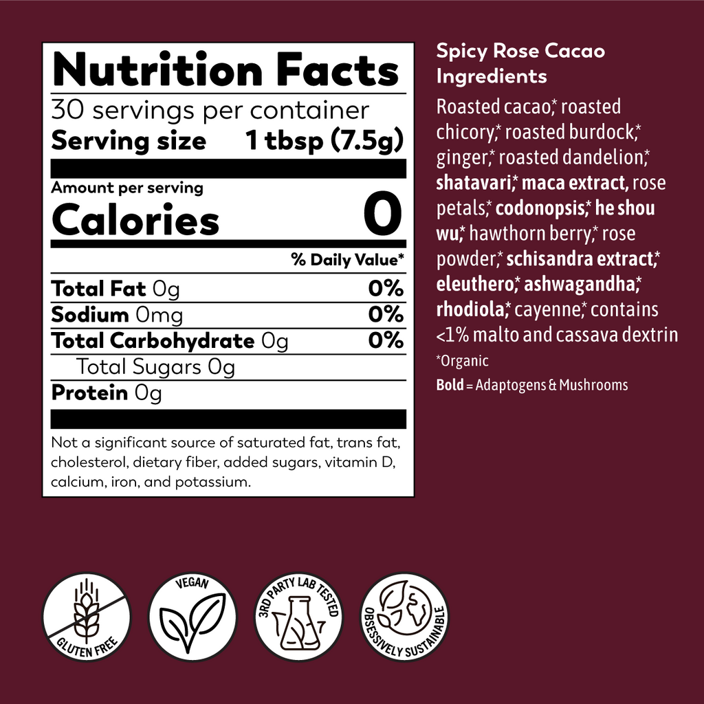Spicy Rose Cacao | Adaptogens for Libido and Creativity – Rasa