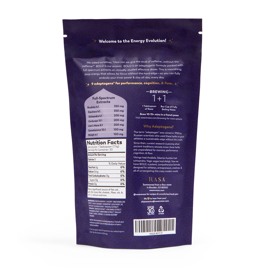 Bold Rasa Herbal Coffee Alternative | Adaptogens for Energy and Performance